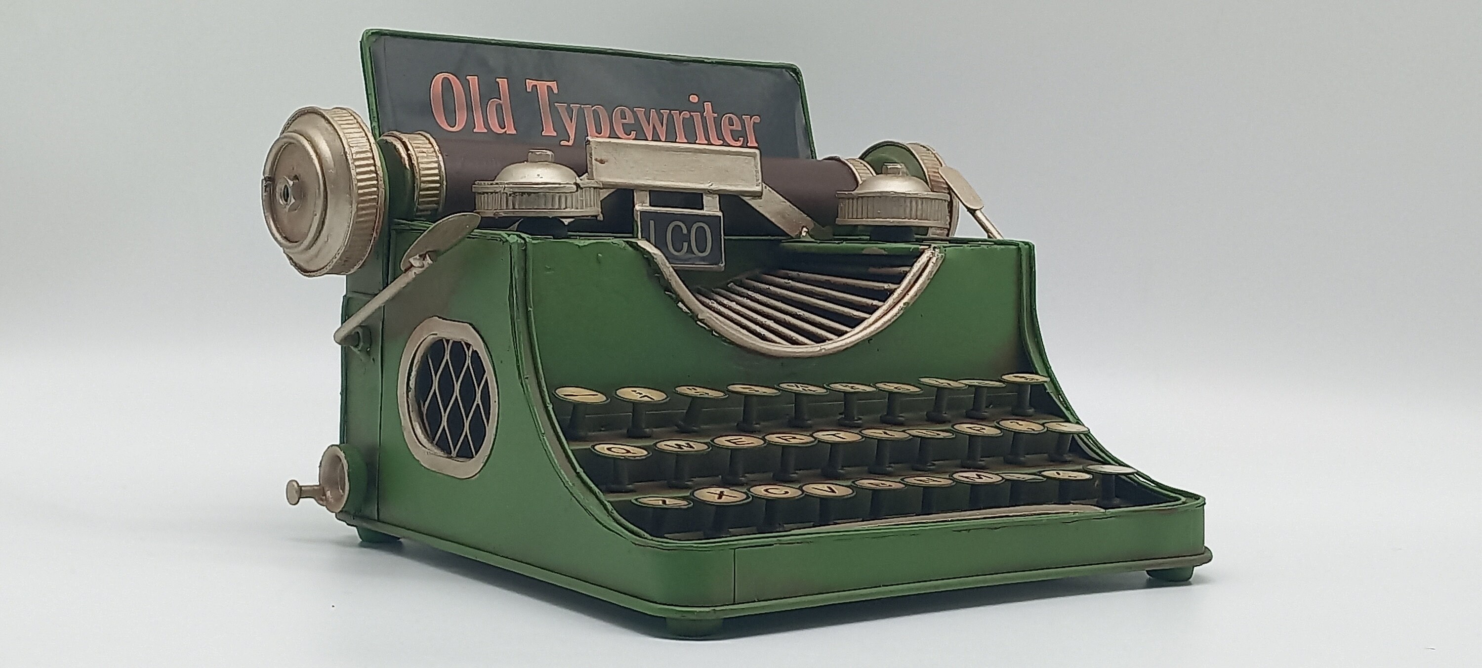 Vintage Style Metal Typewriter Piggy Bank Handmade, Painted, and ...