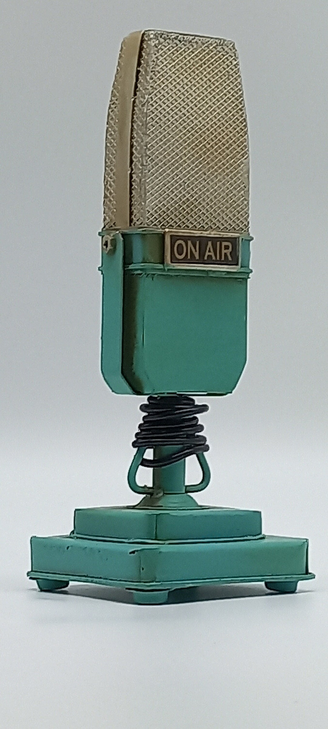 Vintage Style Handmade Metal Microphone Model - Decorative Retro Accent ...