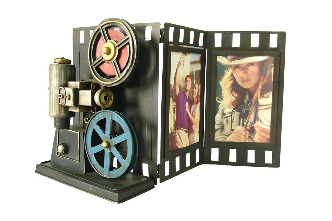 Vintage Film Projector Photo Frame, Handcrafted Metal Cinema Decor ...