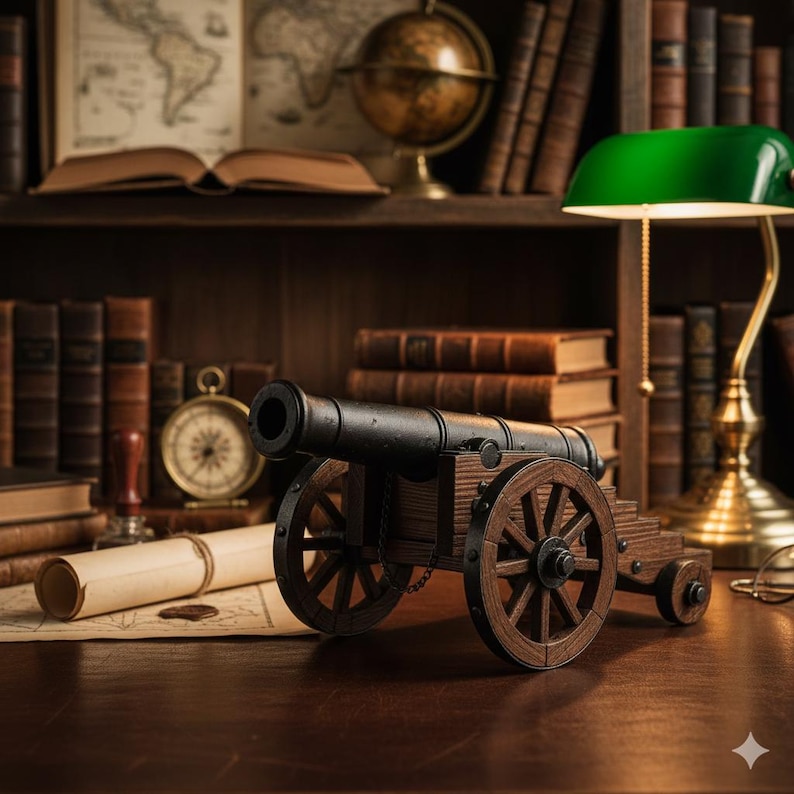 Handmade Metal Cannon Model | Vintage Style Military Desk Decor - Etsy