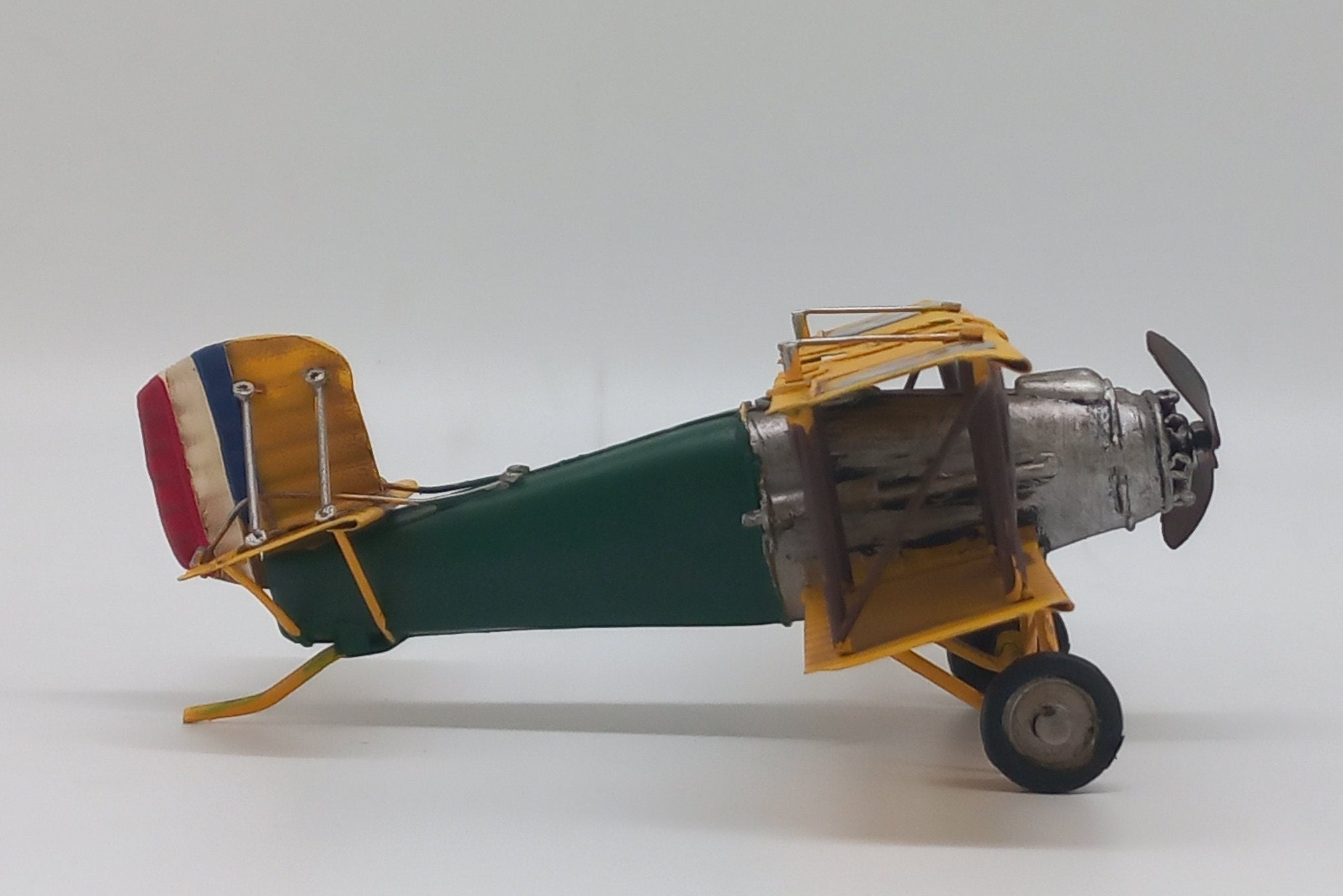 Nostalgic Biplane Fighter Jet Handmade Painted Vintage Style Tumbled - Etsy