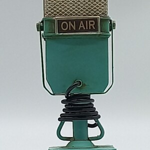 Vintage Style Handmade Metal Microphone Model - Decorative Retro Accent ...