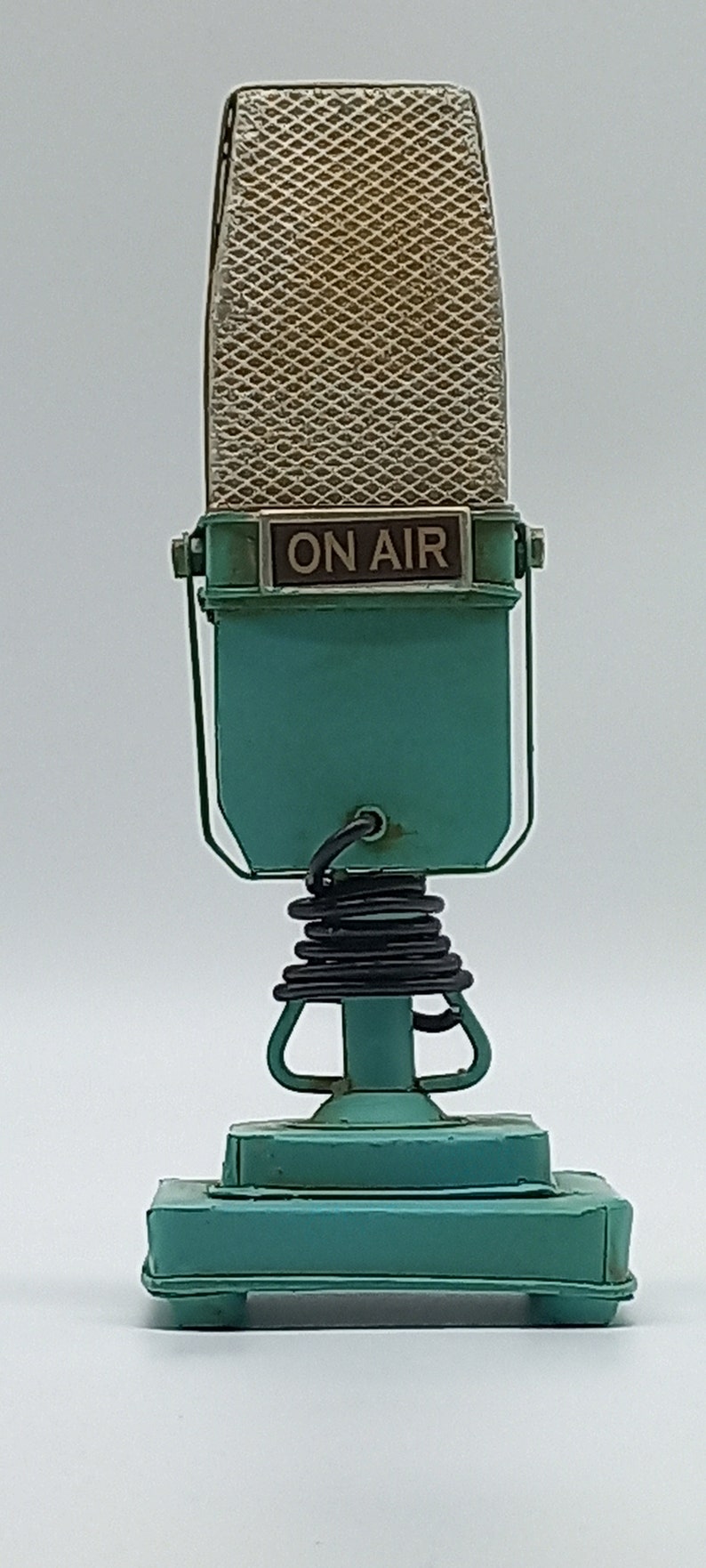 Vintage Style Handmade Metal Microphone Model - Decorative Retro Accent ...