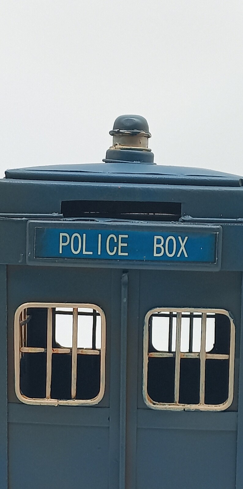 Decorative Metal Police Box Piggy Bank Model Vintage Style Tumbled ...