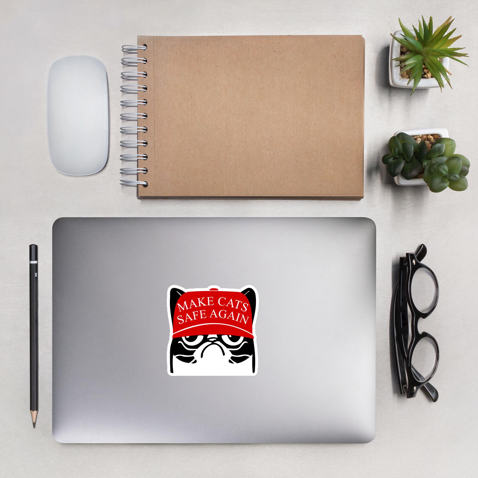 A Cat in MAGA Hat | Make Cats Safe Again | Decal Sticker for Car ...