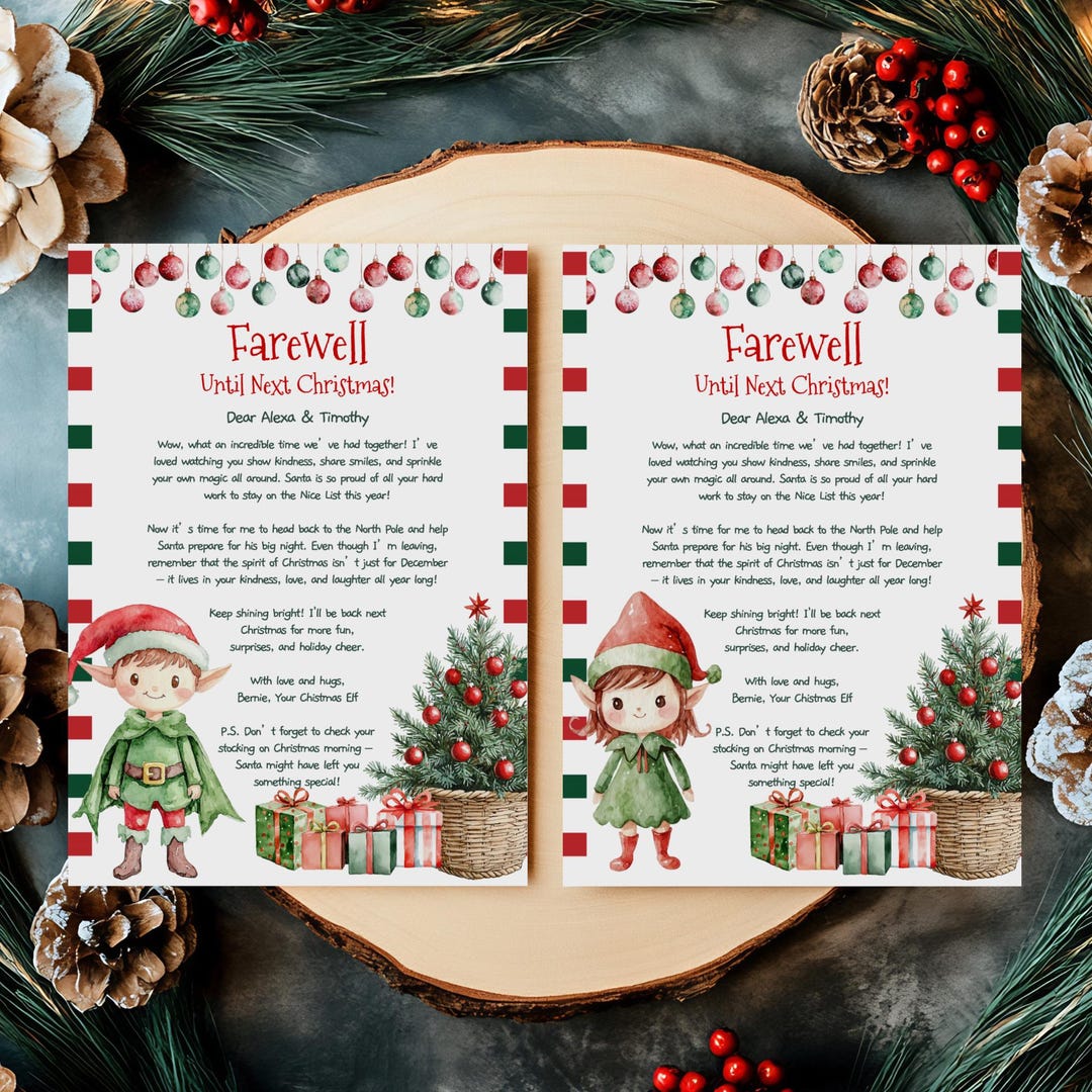 Editable Elf Goodbye Letter Template, Printable Elf Departure Letter ...