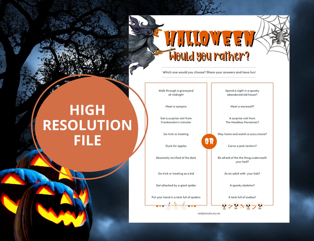 Halloween Would You Rather Game Questions, Halloween Activities ...