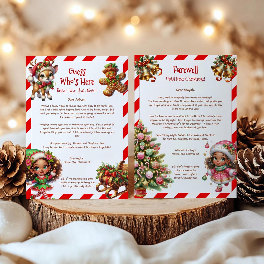 Editable Elf Late Arrival & Goodbye Letters, Printable Christmas Elf ...