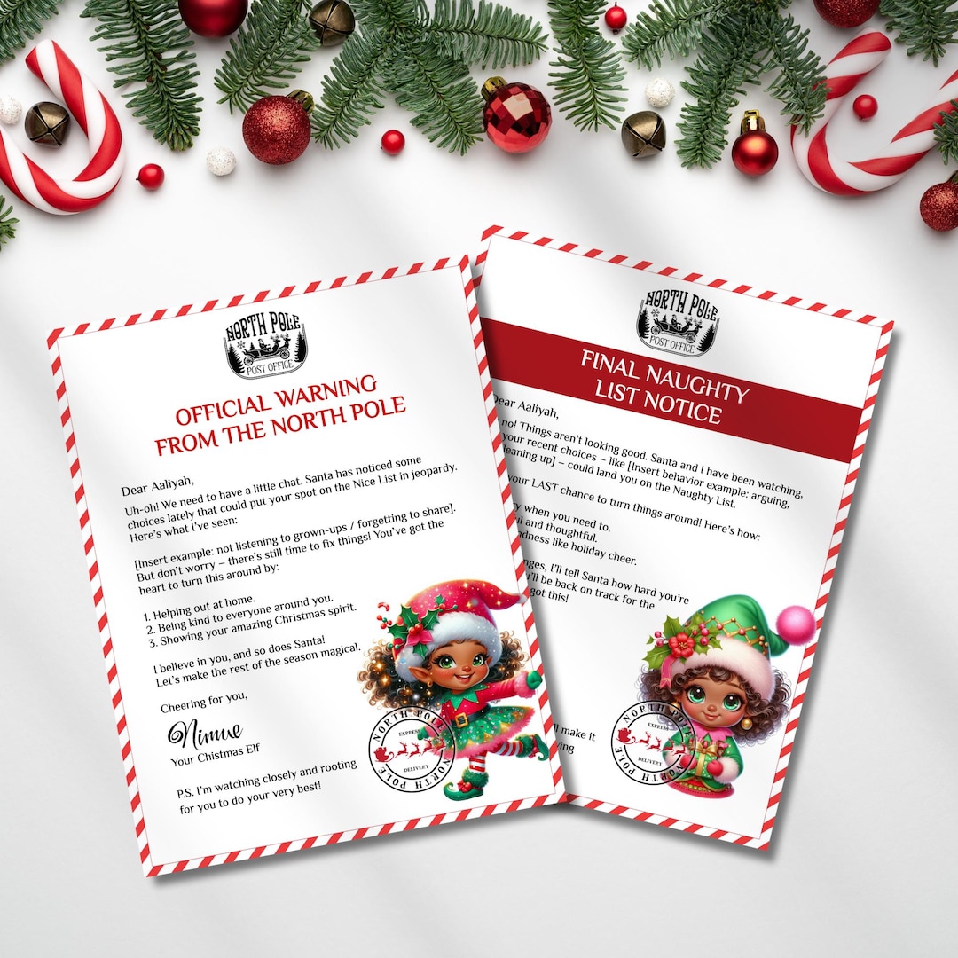 Editable Warning Letter From Elf, Warning Letter Template, Elf ...