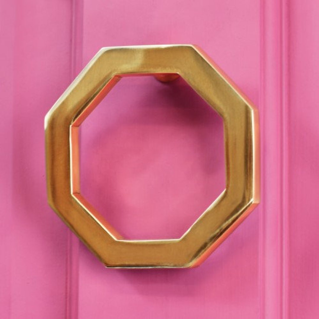 Polished Brass Octagonal Door Knocker/hardware DIY Home - Etsy
