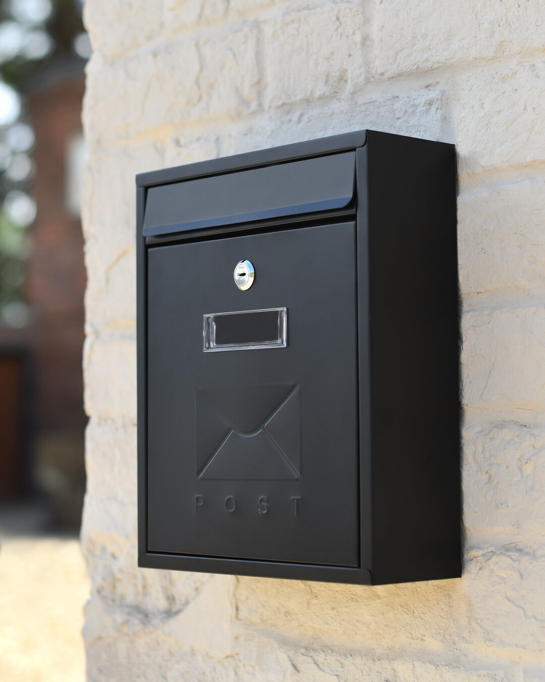 Contempoary Black 'POST' Galvanised Steel Wall Mounted Post Box/modern ...
