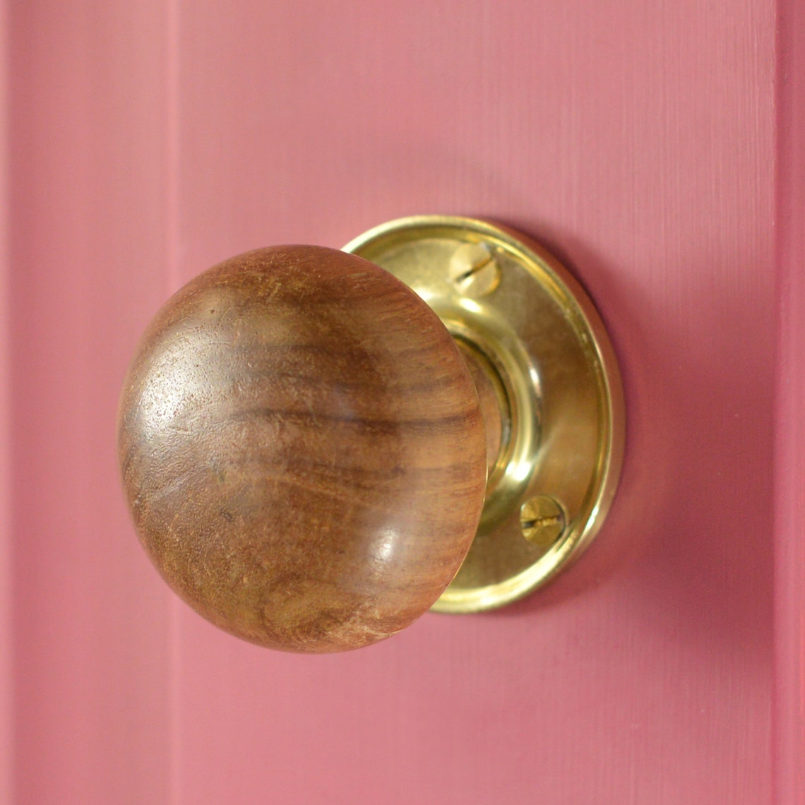 Plain Natural Wood Door Knobs/with Fixings, Door Hardware, Door Knob, DIY, Home Improvements ...