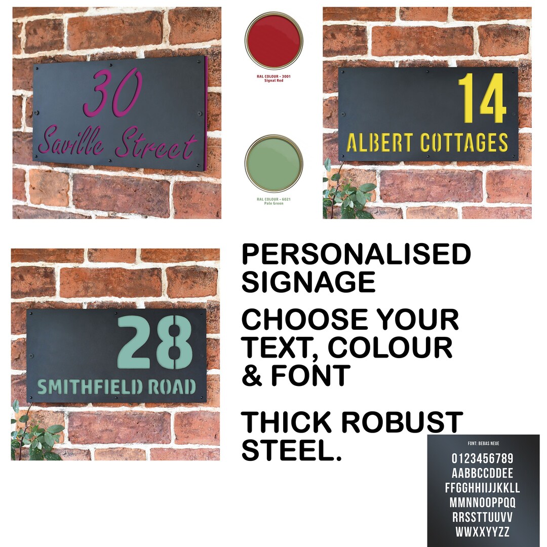 Handcrafted Thick Steel & Laser Cut House Sign/name or Number Sign ...