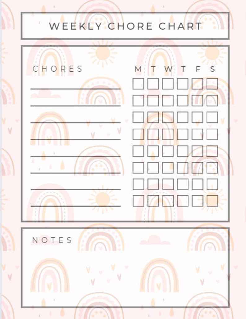 Kids Chore Chart Printable - Etsy