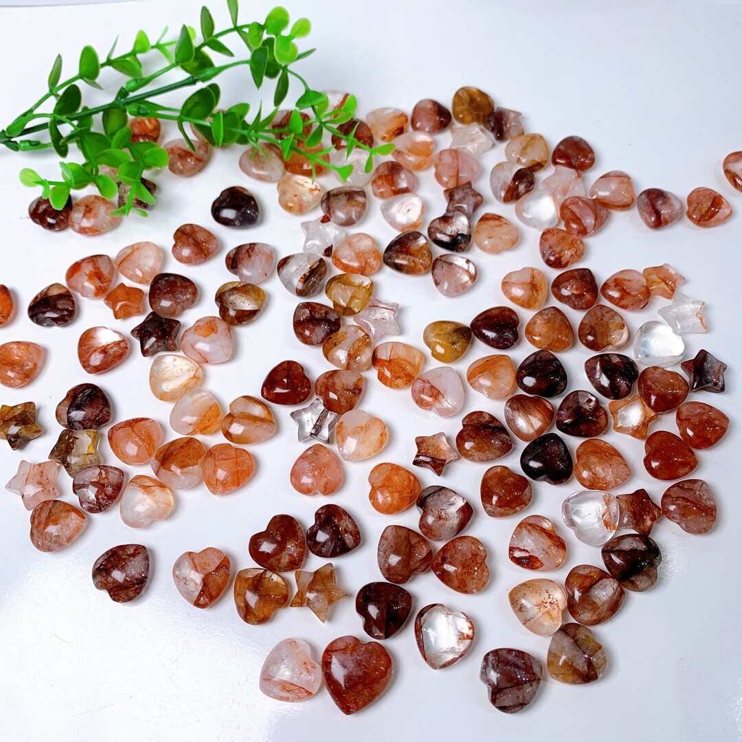 Fire Quartz Heart,crystal Heart Pendant,reiki Heal,crystal Gifts ...