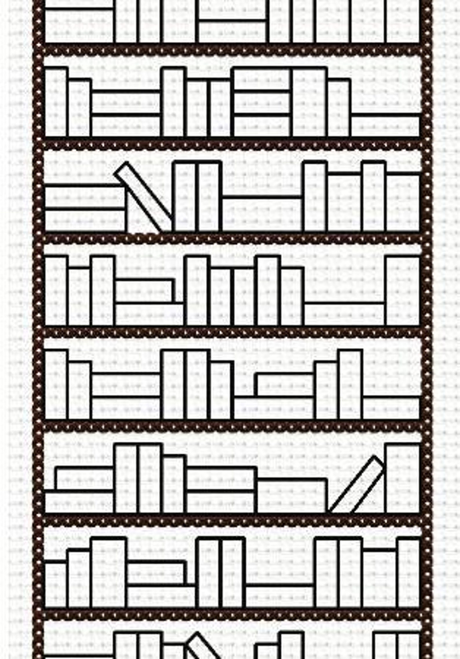 2025 - 100 Bookcase Reading Tracker - Cross Stitch Pattern 8 Shelves ...
