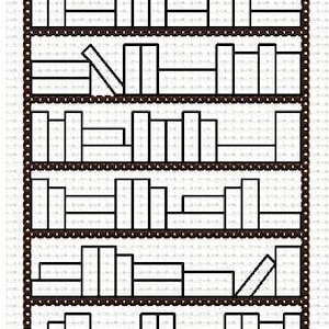 2025 - 100 Bookcase Reading Tracker - Cross Stitch Pattern 8 Shelves ...