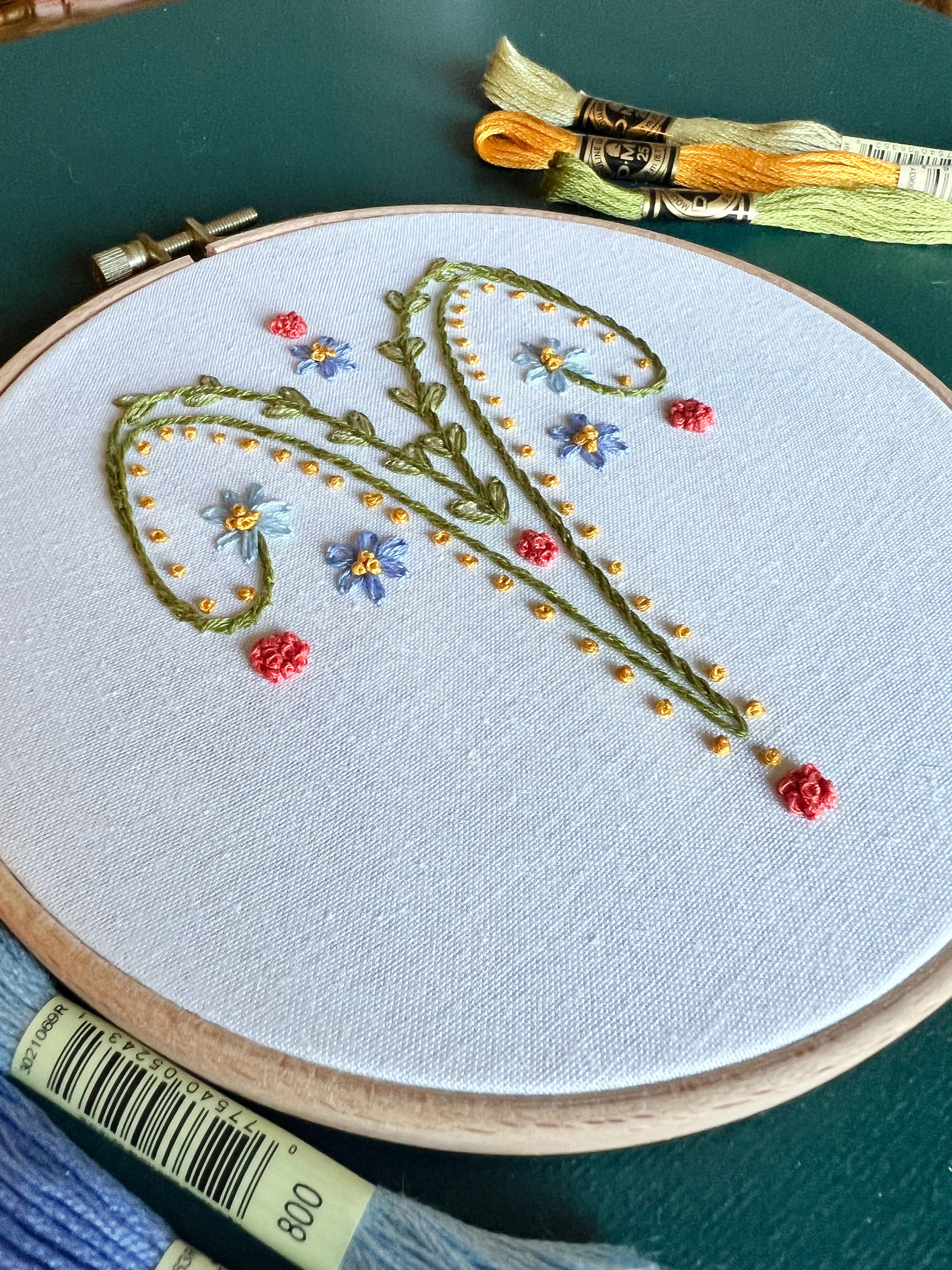 Floral Aries Symbol Hand Embroidery Pattern: Stitch & Color Guide (PDF ...