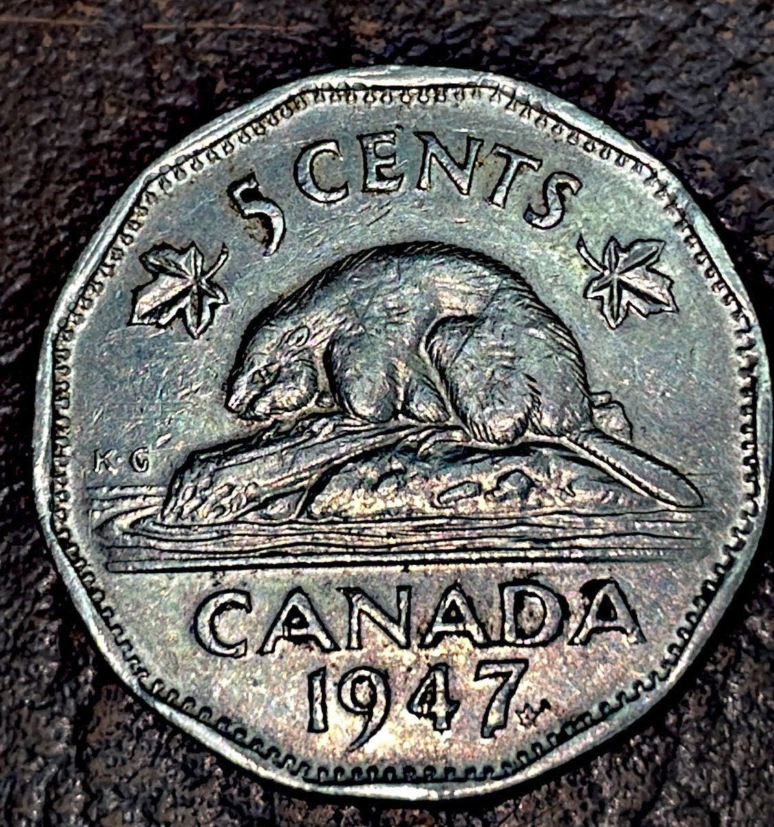 1947 Canadian 5 Cent DOT Beaver Nickel Coin. - Etsy