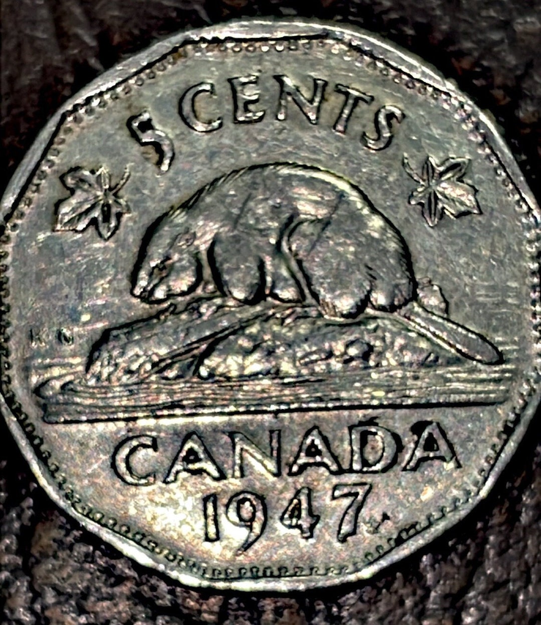 1947 Canadian 5 Cent DOT Beaver Nickel Coin. - Etsy