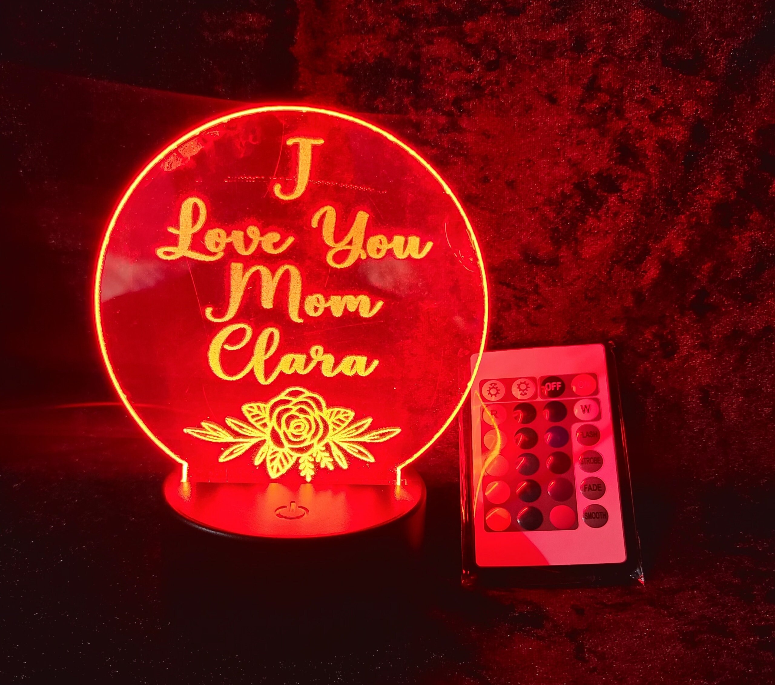 Laser Engraved LED Light up Display/sign, Custom Night Light, Desk Lamp ...