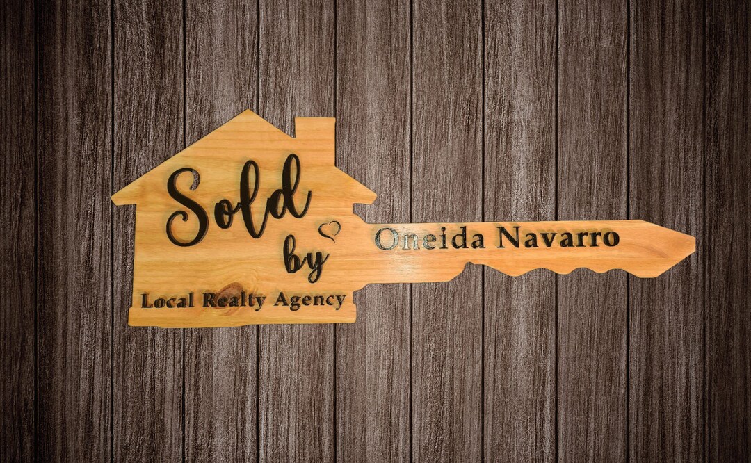Realtor Key Sold Sign, Realtor Key Sign, Closing Photo Prop, Modern Key ...