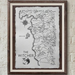 Witcher Map Continent, Geralt of Rivia Art, Witcher Poster, the Witcher ...