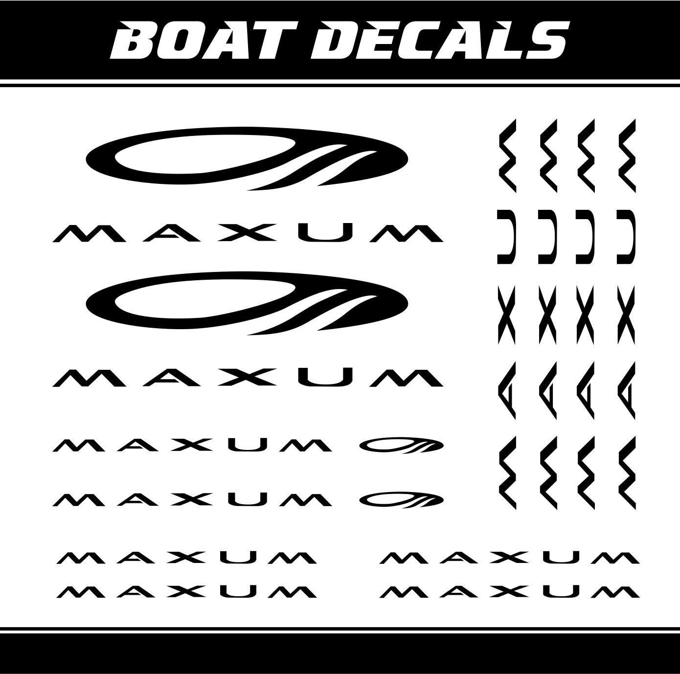 Maxum Boat Decal 12x Replacement Maxxum Marine Cruiser Emblem Yacht ...