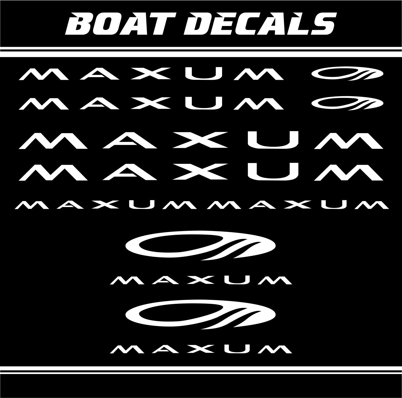 Maxum Sticker 40 Boat Decal Marine Maxxum Emblem Yacht Vinyl ORACAL ...