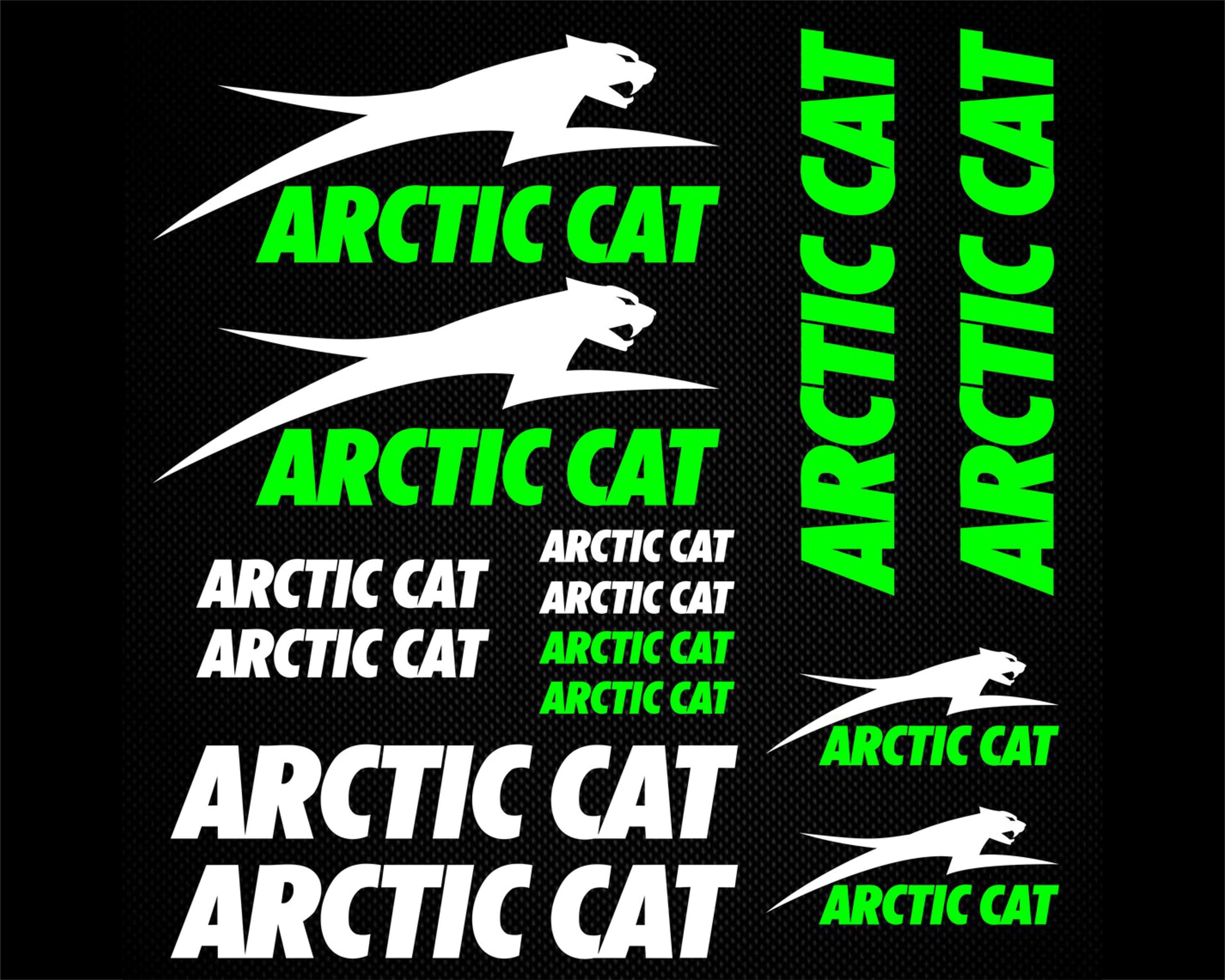 Arctic Cat Sticker Set | Snowmobile Decals With Neon Color Racing Team ...