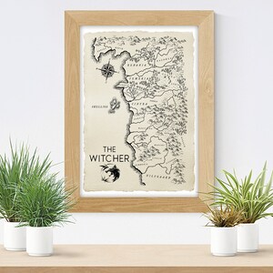 Witcher Map Continent Geralt of Rivia Art Witcher Poster - Etsy