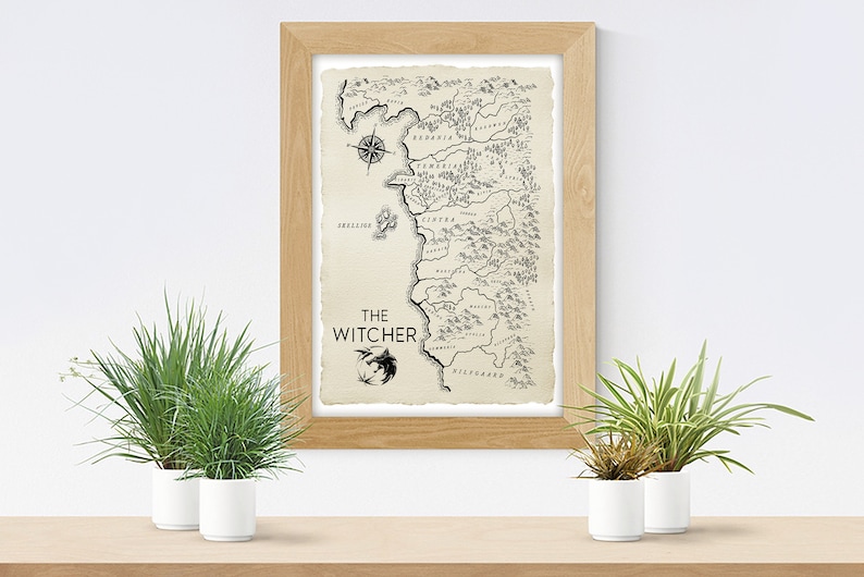 Witcher Map Continent Geralt of Rivia Art Witcher Poster - Etsy