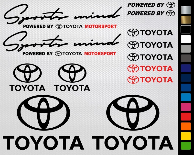 Sports Mind Powered by Toyota Motorsport Car Stickers Cut From ORACAL ...