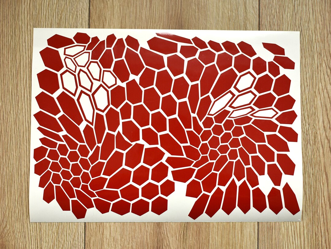 Airsoft Rifle Camo Stencil Kryptek Crip Tech 12 X 8 Red Vinyl Sheet ...