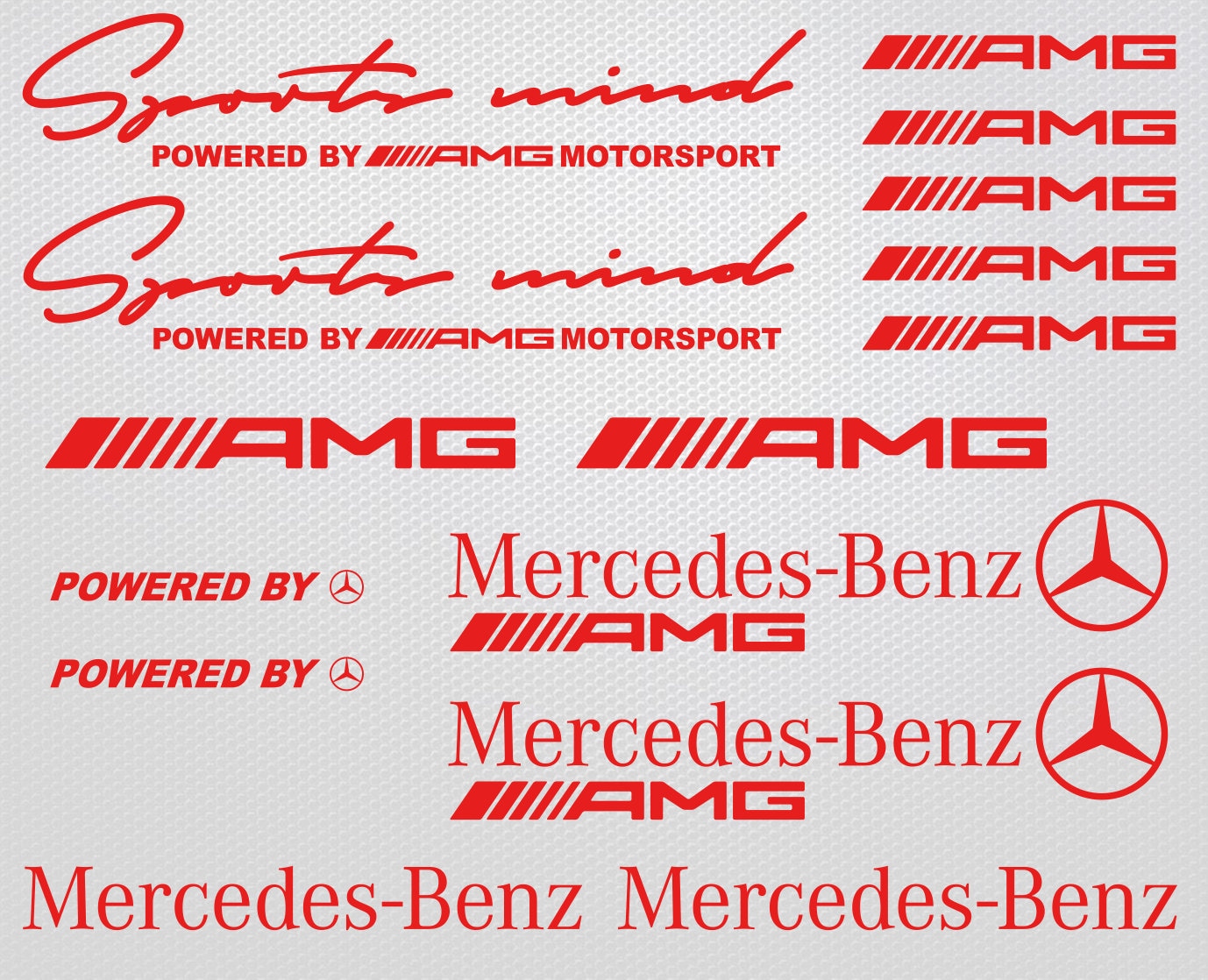 Powered by Mercedes Sticker Amg Decal Sports Mind Benz Accessories for ...