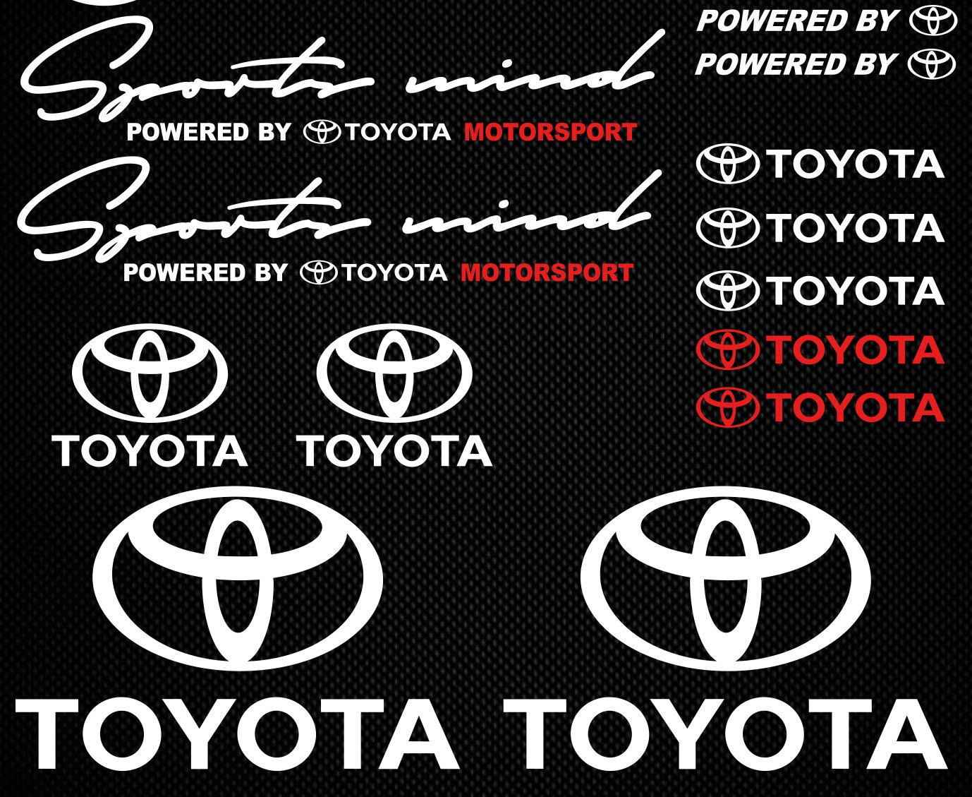 Sports Mind Powered by Toyota Motorsport Car Stickers Cut From ORACAL ...