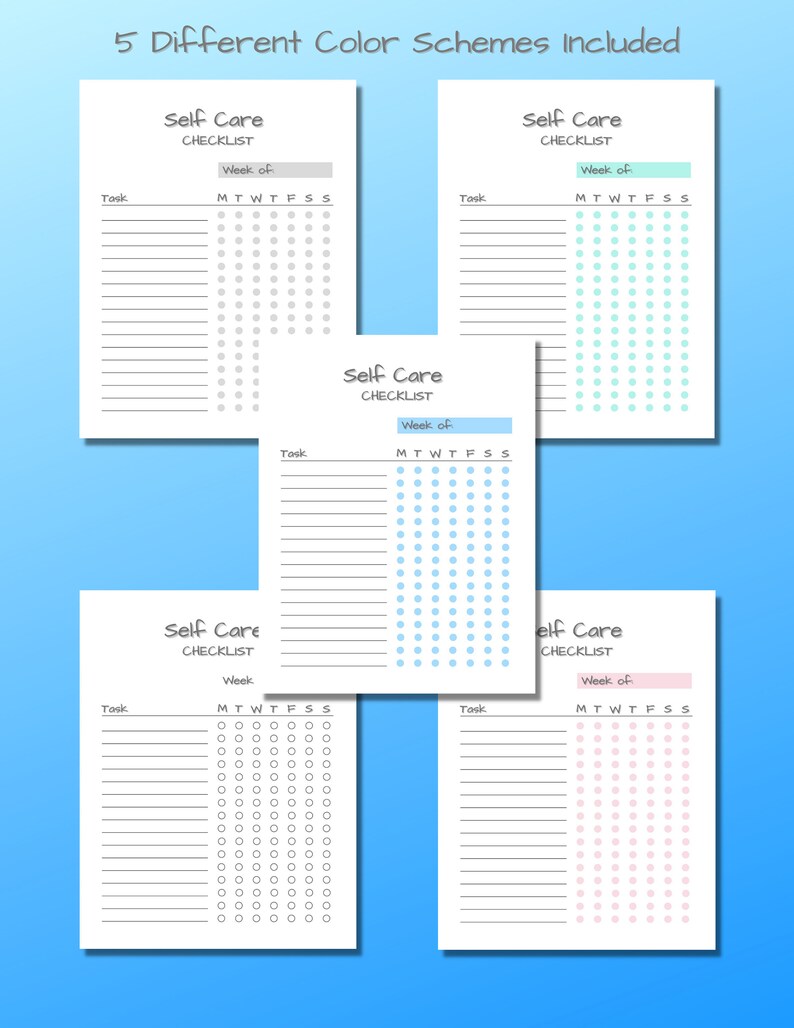 Self Care Checklist, Self Care Printable - Etsy