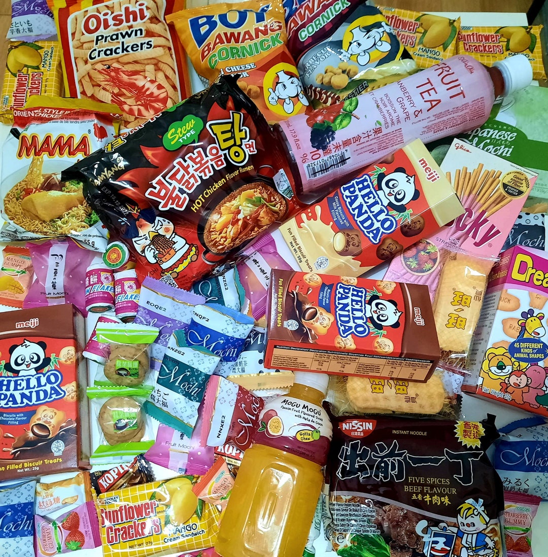 Kawaii Mystery Japanese Korean Chinese Asian Snack Box 30pcs Manga ...