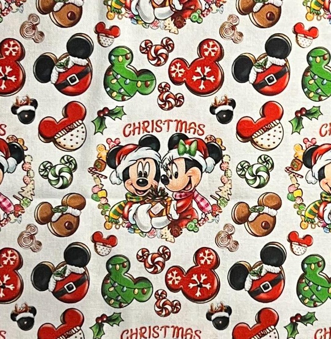 Mickey and Minnie Mouse Christmas Remnants | 100% Cotton - Etsy