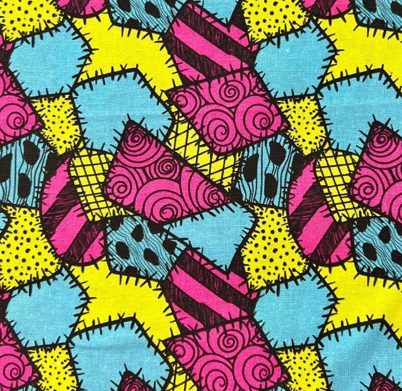 Nightmare Before Christmas Jack Skellington Sally Dress Print Remnants ...