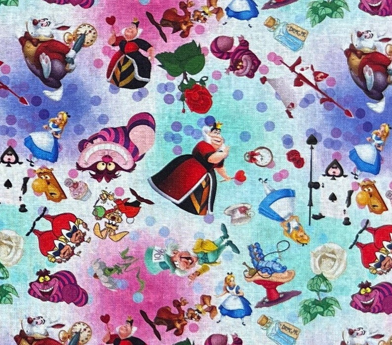 Alice in Wonderland Remnants | 100% Cotton Fabric - Etsy