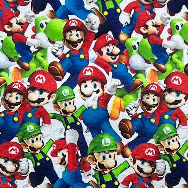 Super Mario Fabric by the Yard - Etsy