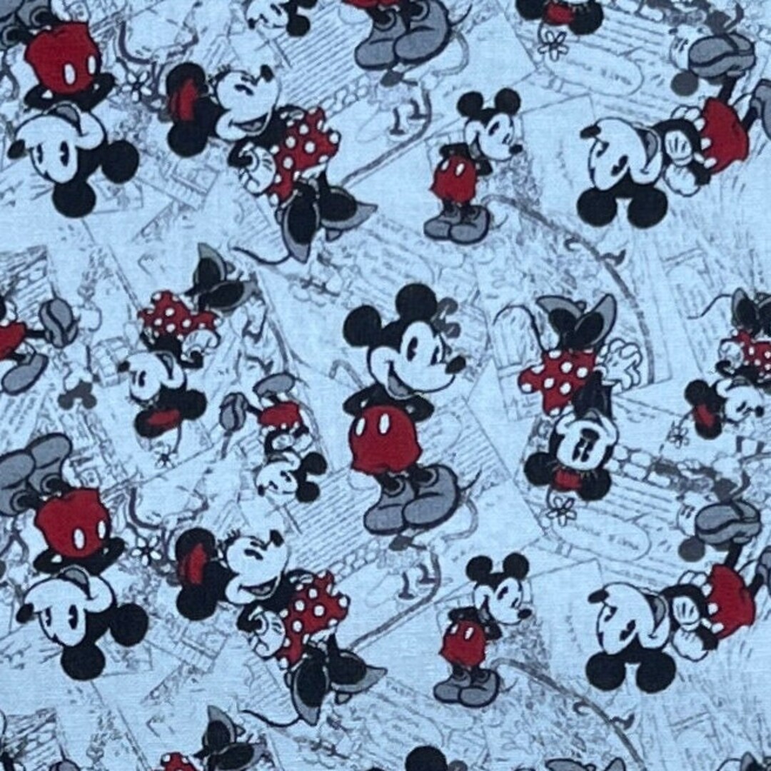 Classic Mickey and Minnie Mouse Remnants 100% Cotton Fabric - Etsy