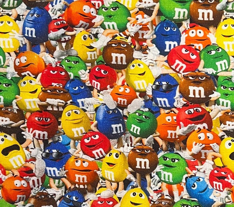 M&M Candy Remnants | 100% Cotton - Etsy