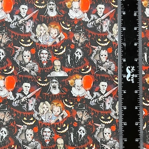 Classic Halloween Movie Characters Remnants | 100% Cotton Fabric - Etsy