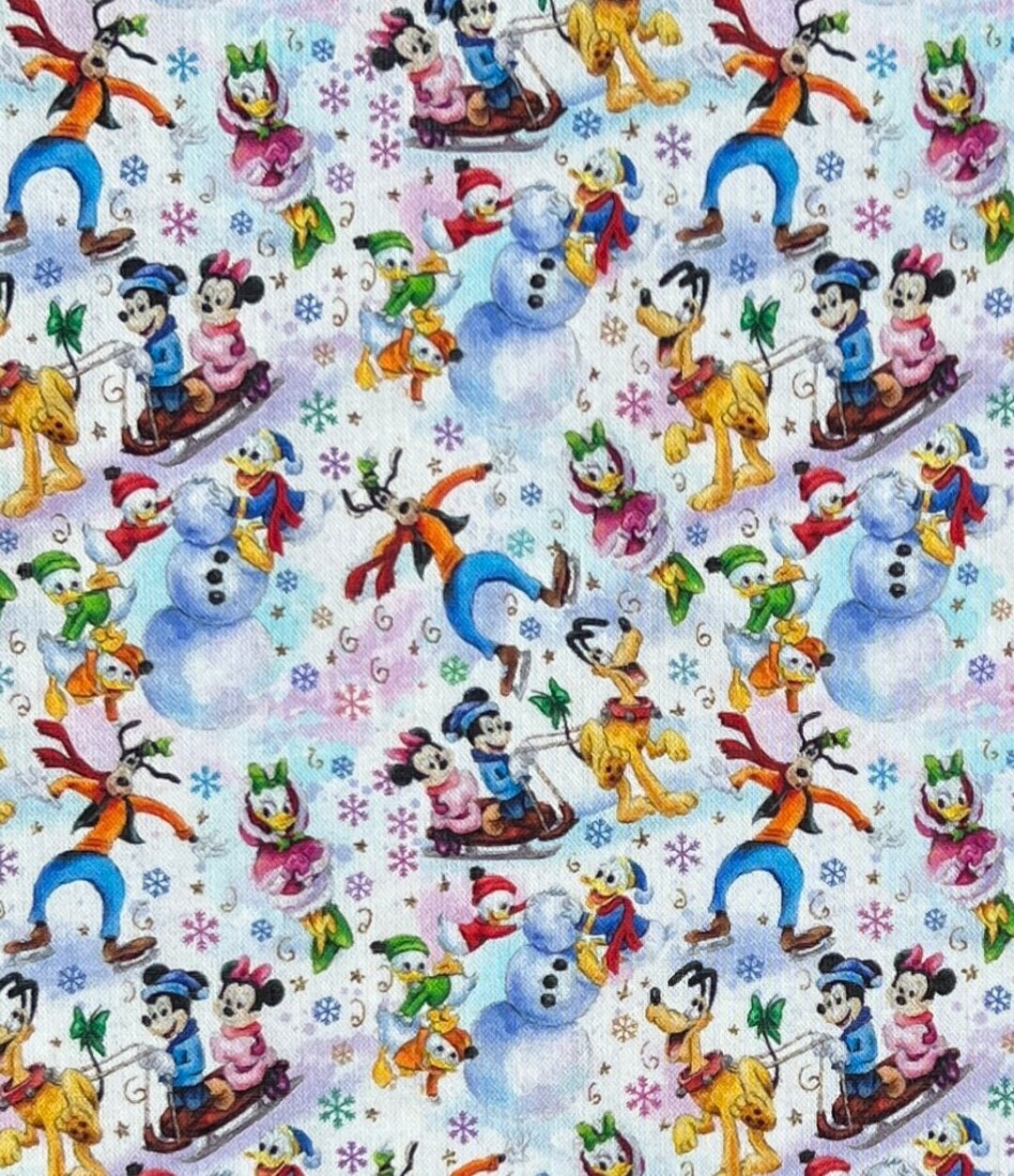 Mickey Mouse and Friends Christmas Remnants 100% Cotton - Etsy