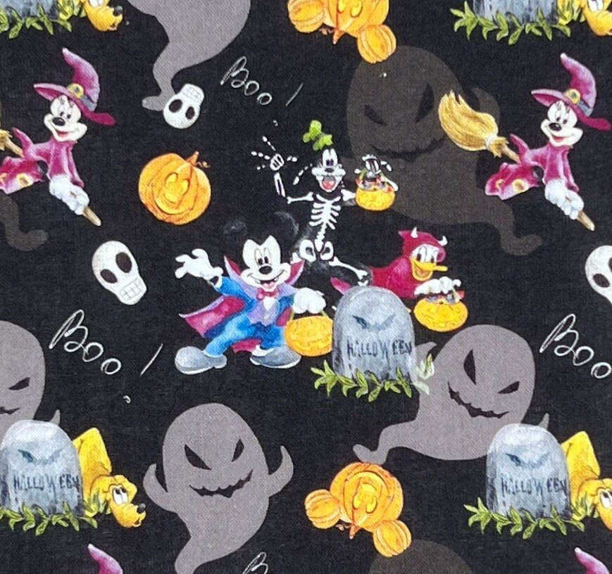 Mickey Mouse and Friends Halloween Remnants 100% Cotton - Etsy