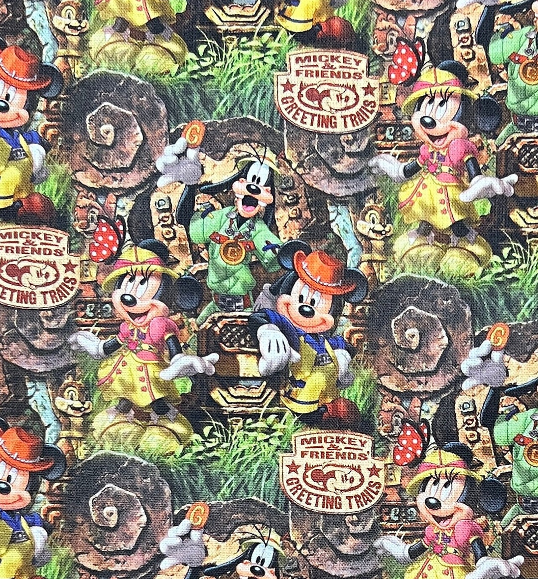 Mickey Mouse and Friends Remnants | 100% Cotton Fabric - Etsy