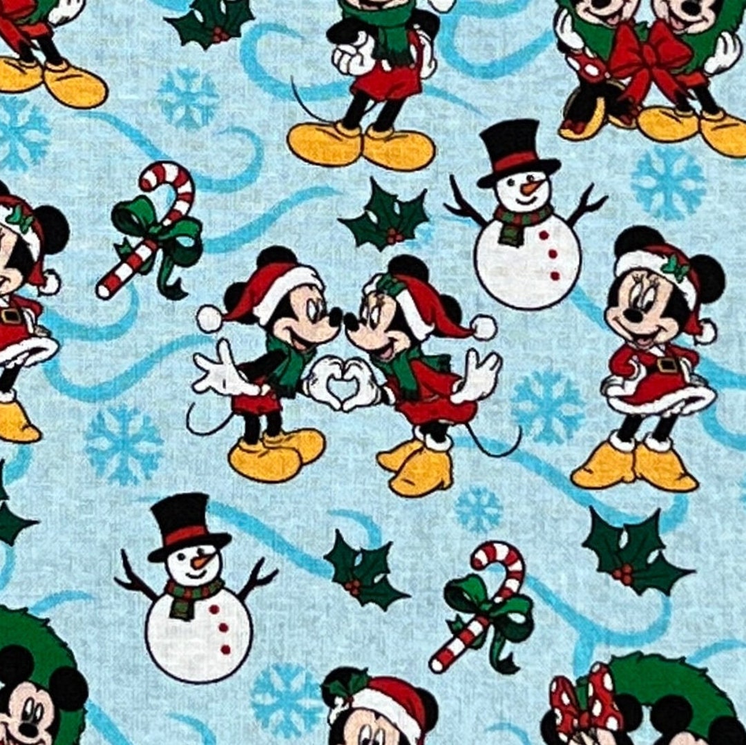 Mickey and Minnie Mouse Christmas Remnants | 100% Cotton - Etsy