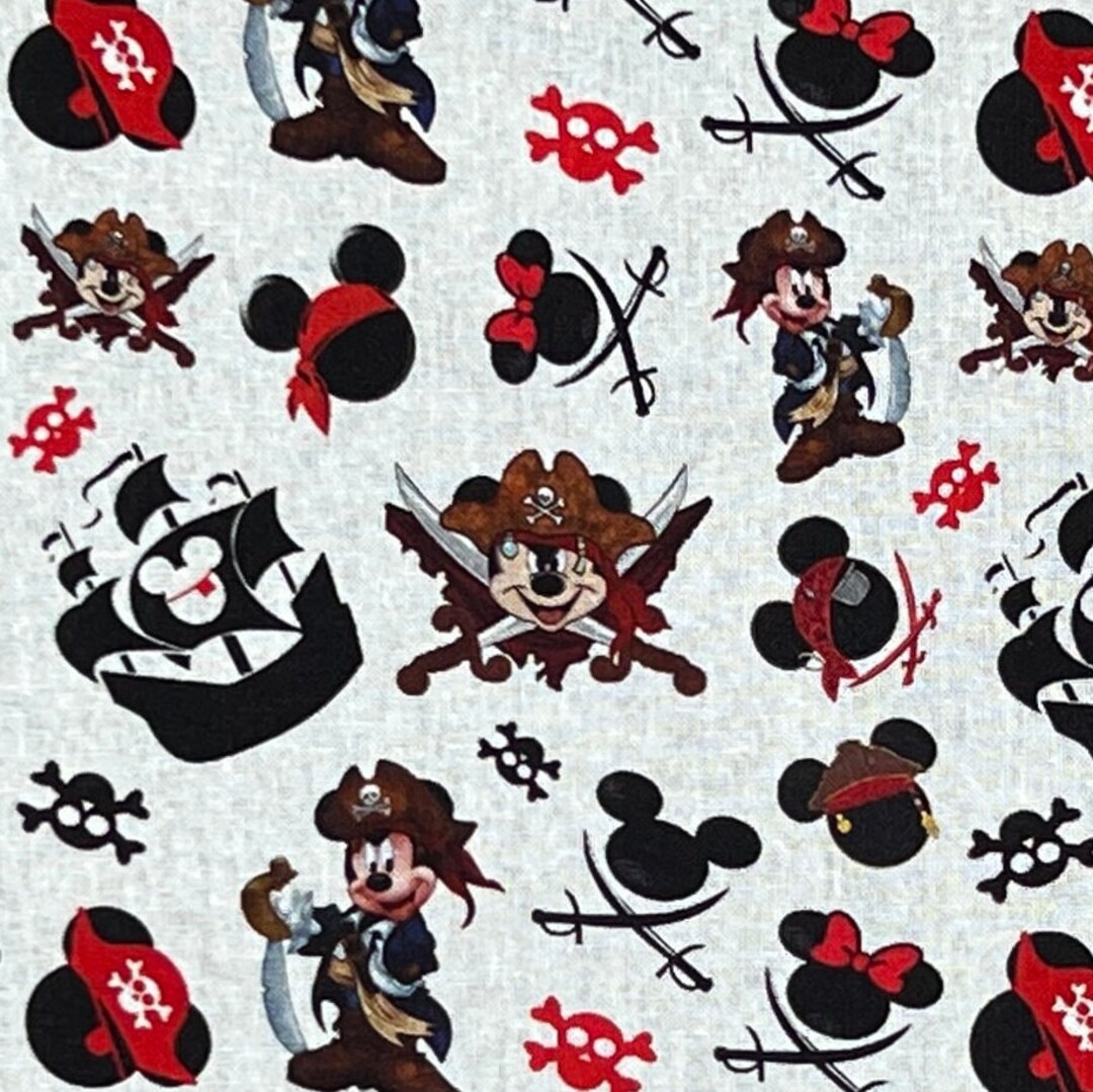 Pirate Mickey Mouse Remnants | 100% Cotton - Etsy